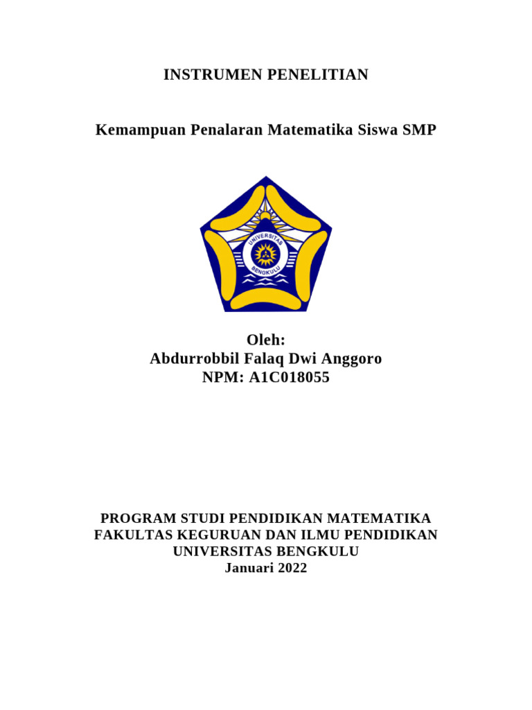Instrumen Kemampuan Penalaran Matematika | PDF