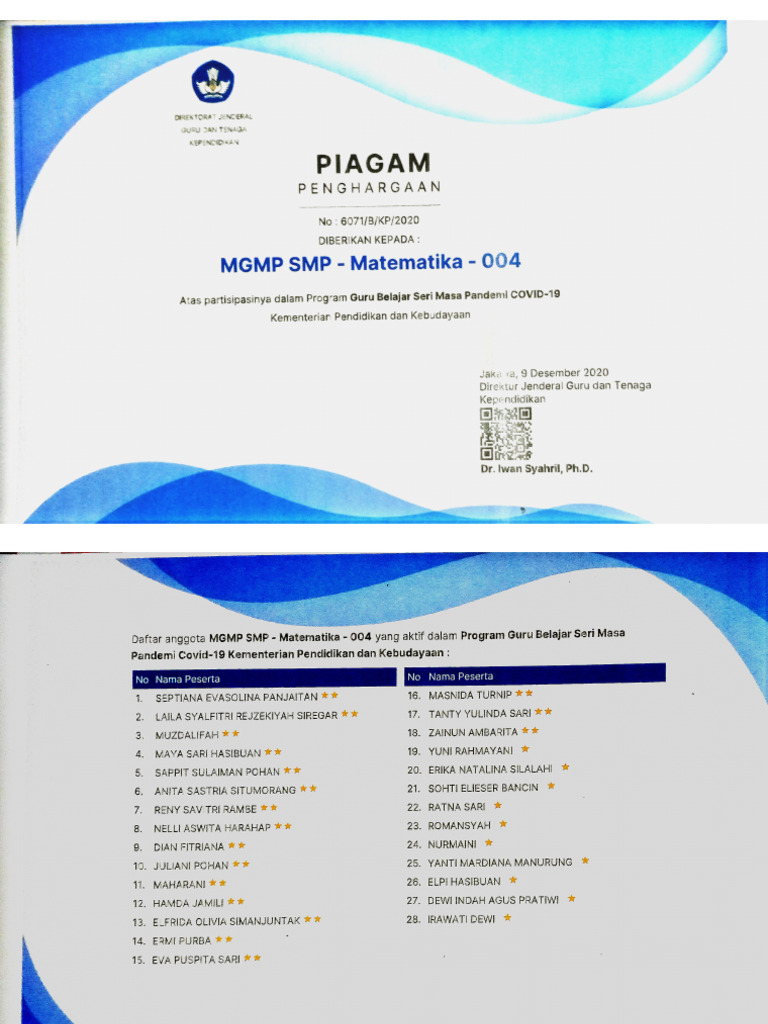 Sertifikat MGMP | PDF