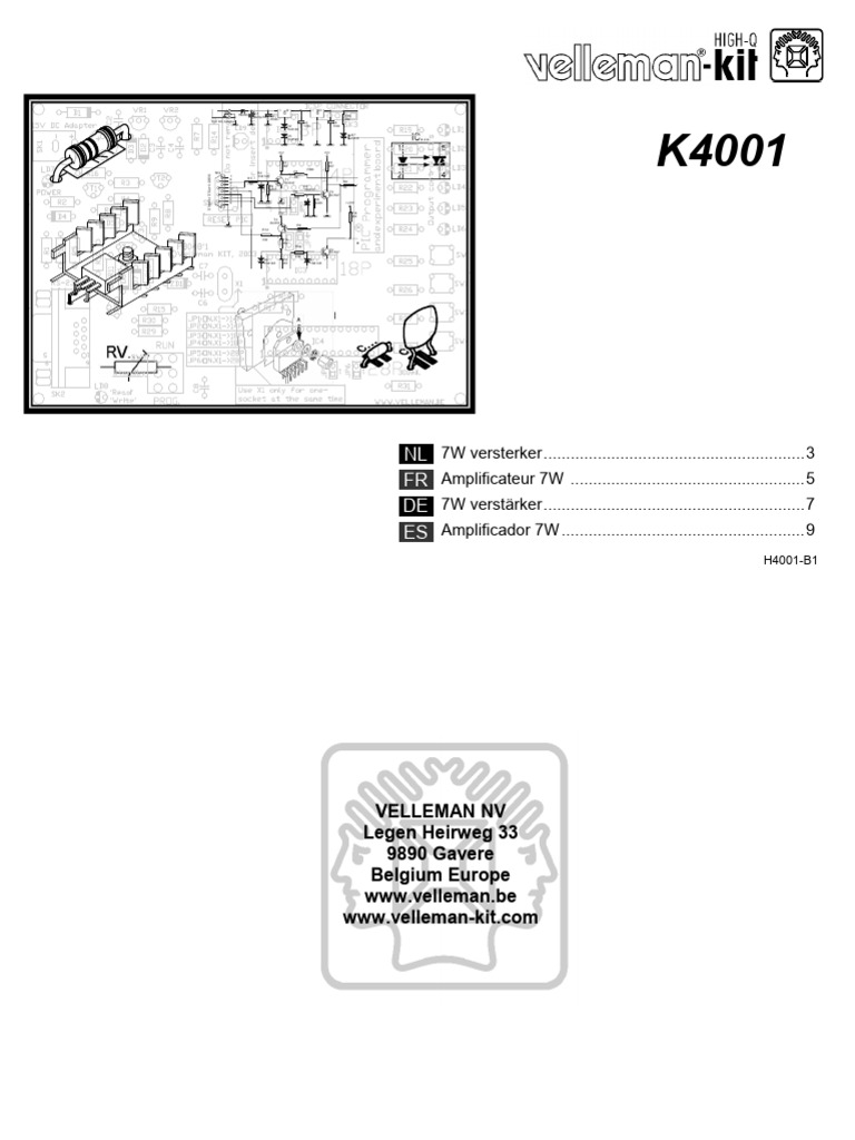 Assembly Manual k4001 | PDF