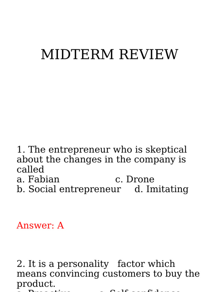 Midterm Review | PDF