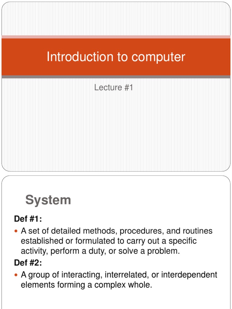 Introduction To Computer | PDF | Microcomputers | Mainframe Computer