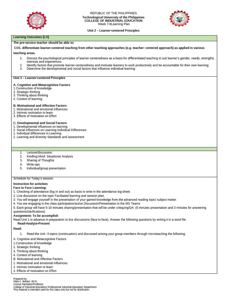 Reyes, Gian Phill A - Week 7-9-Learning Plan | PDF