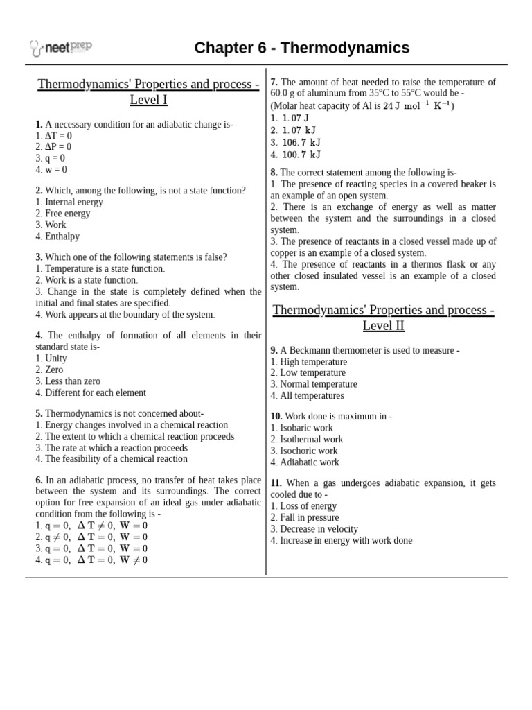 Chapter 6 - Thermodynamics | PDF | Enthalpy | Entropy