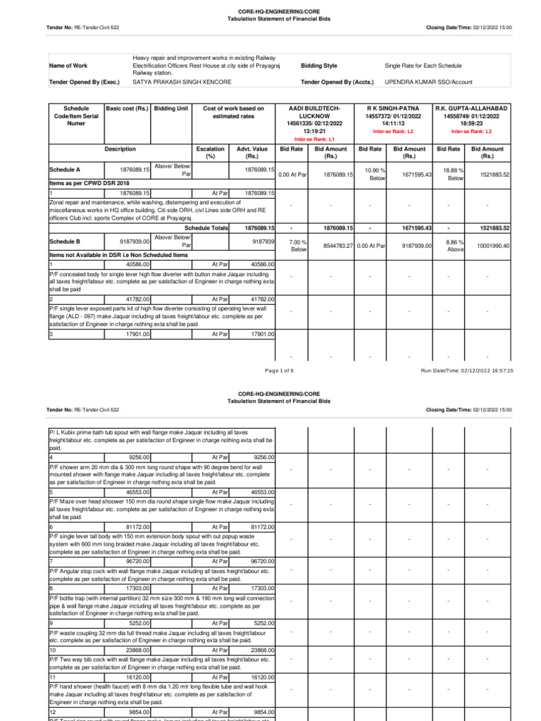 Railway Electrification Tender Details | PDF | Screw