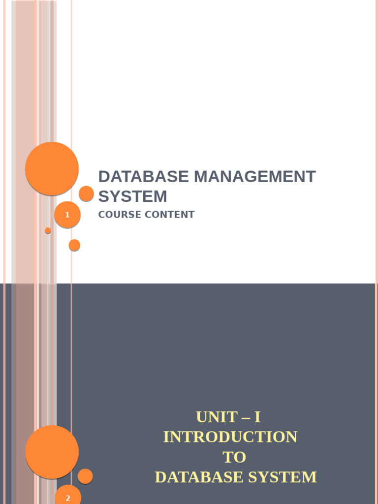 Unit 1 Introduction To Dbms | PDF