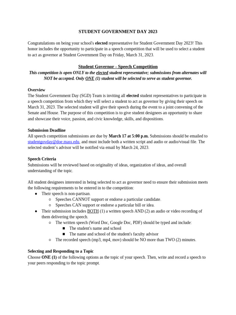 Speech Competition | PDF