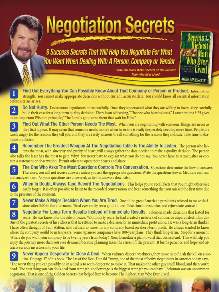 Negotiation Secrets | PDF | Negotiation
