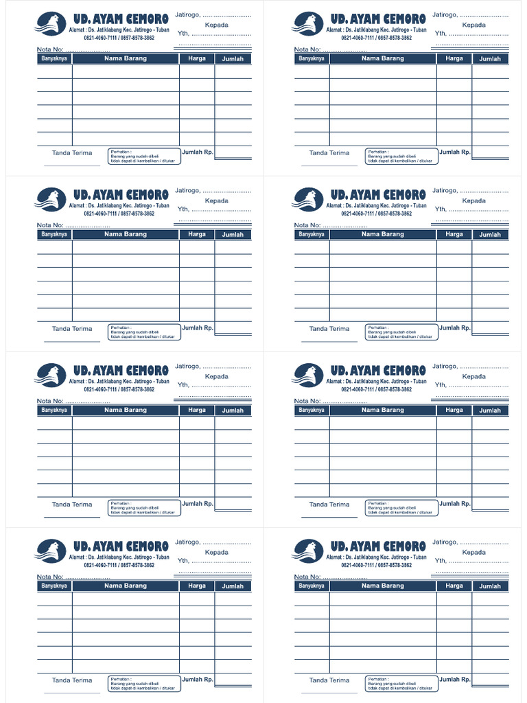 Nota Cemoro Seper 8 | PDF
