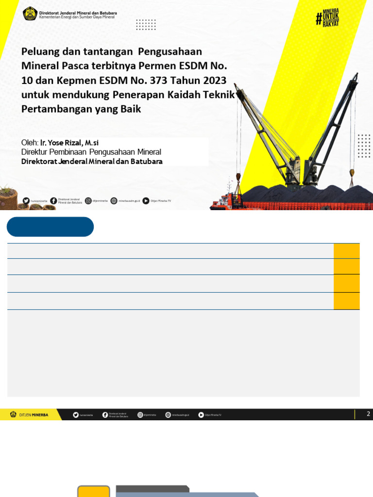 Bahan Paparan DBM RKAB Dan Good Mining Practice | PDF