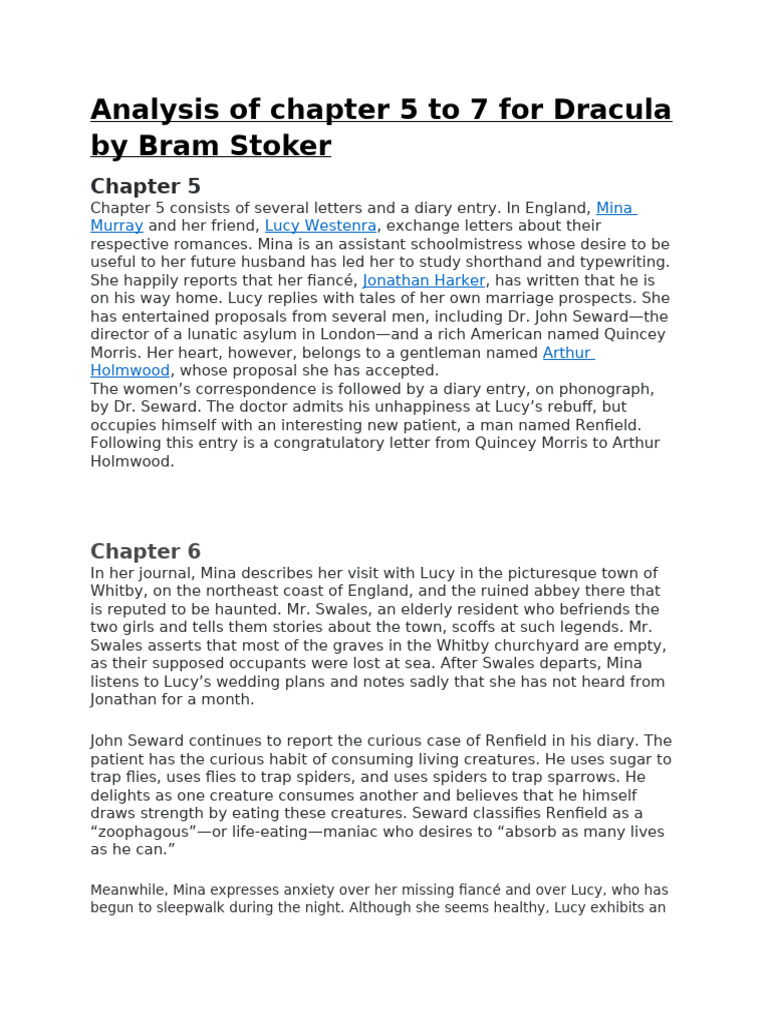 Chapter 5 To 7 DRACULA | PDF