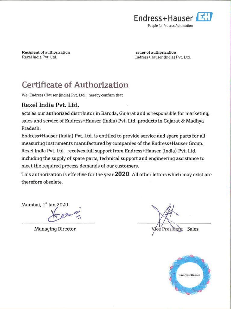 E&H Certificate | PDF