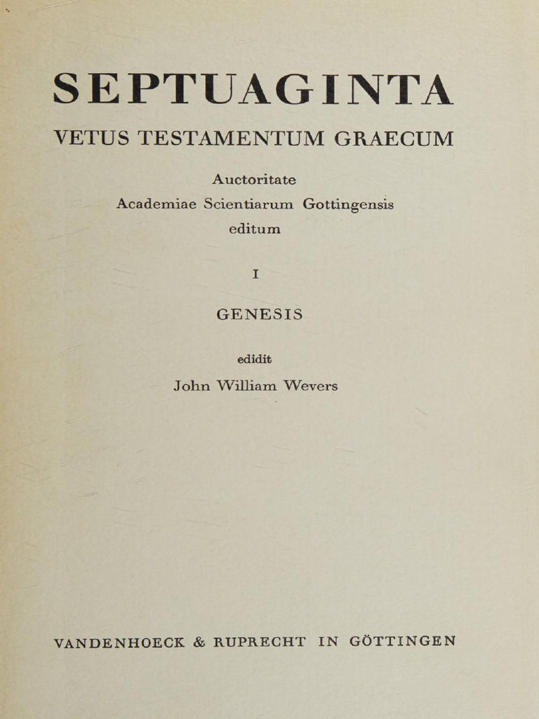 (Featured) Septuaginta, Vetus Testamentum Graecum - Auctoritate ...