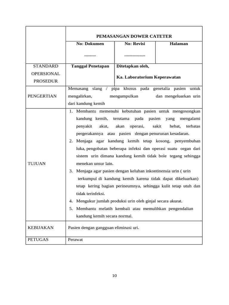 Pemasangan Dower Cateter | PDF