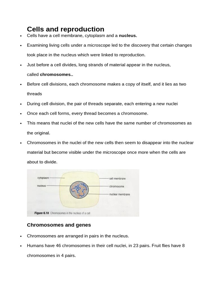 Cells and Reproduction | PDF