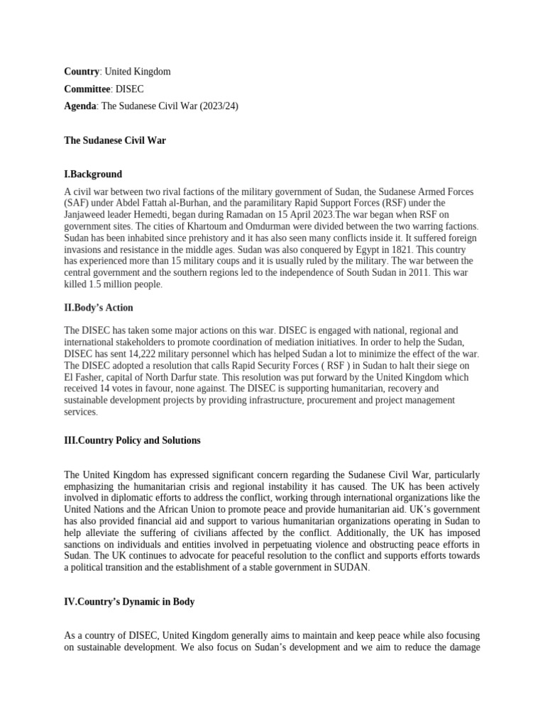 Position Paper of UNITED KINGDOM | PDF