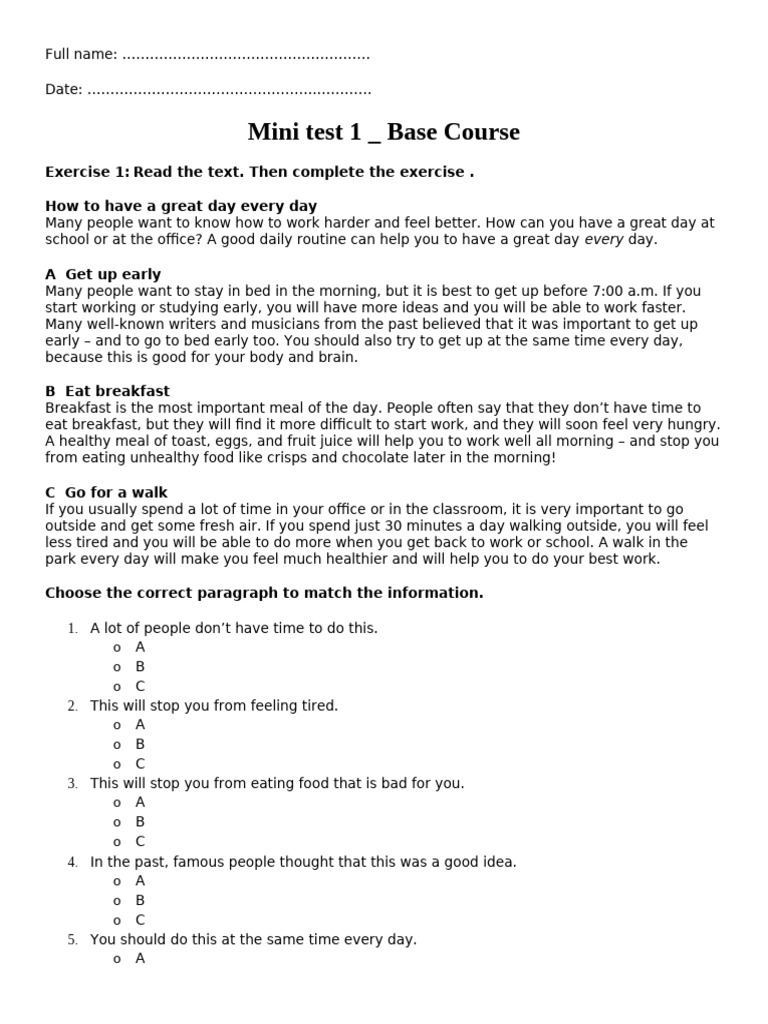 Mini Test 1 Pdf