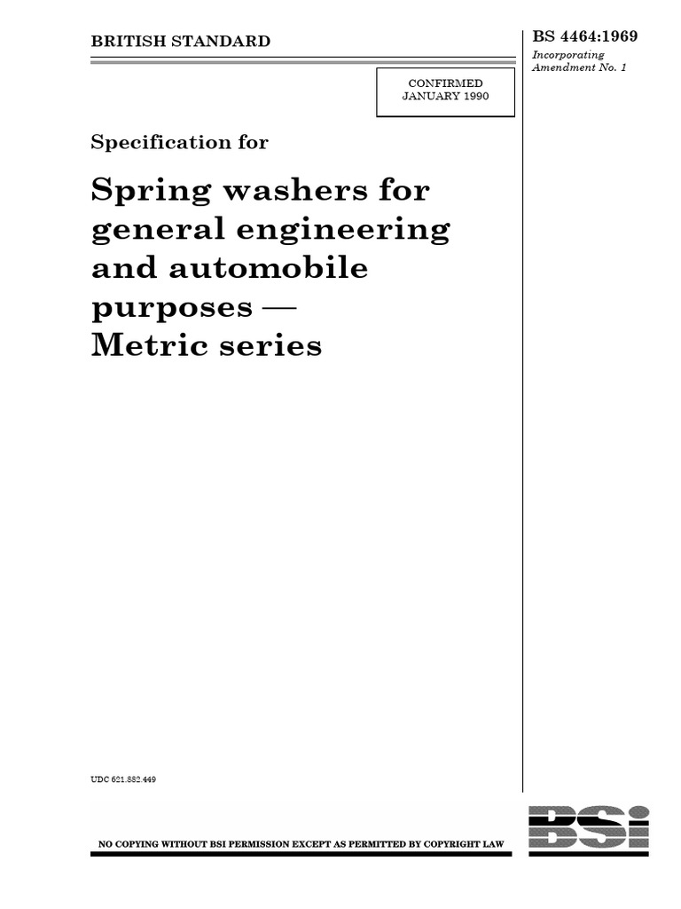 BS 4464 Spring Washers | PDF