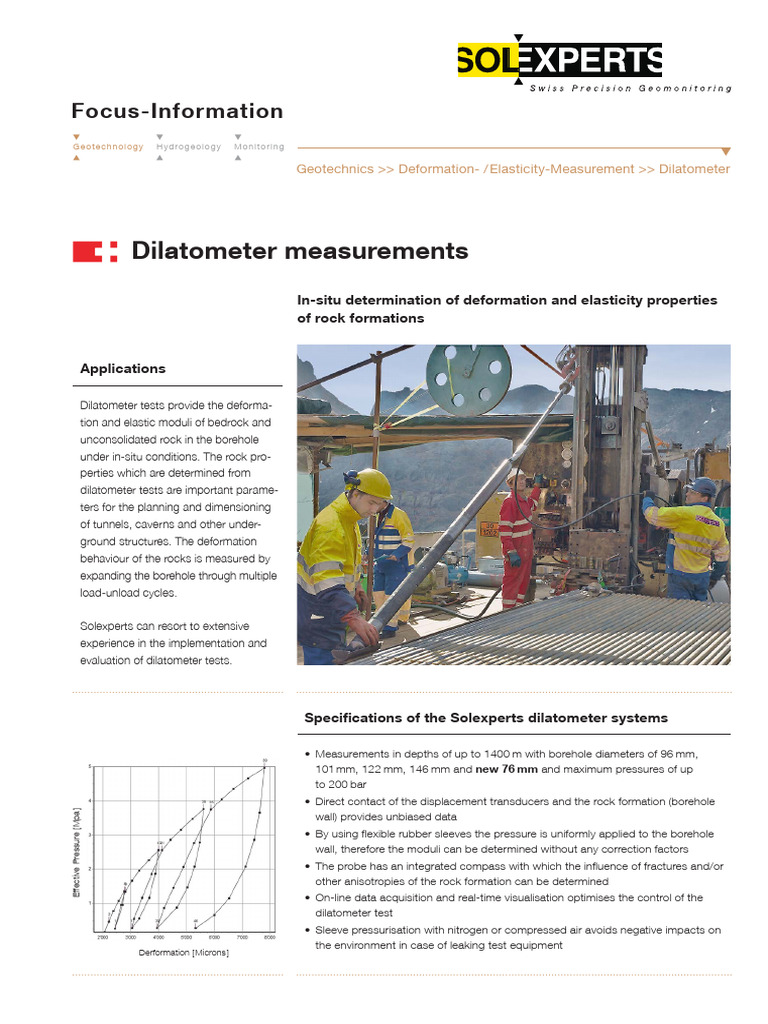 Borehole Dilatometer Solexpert | PDF