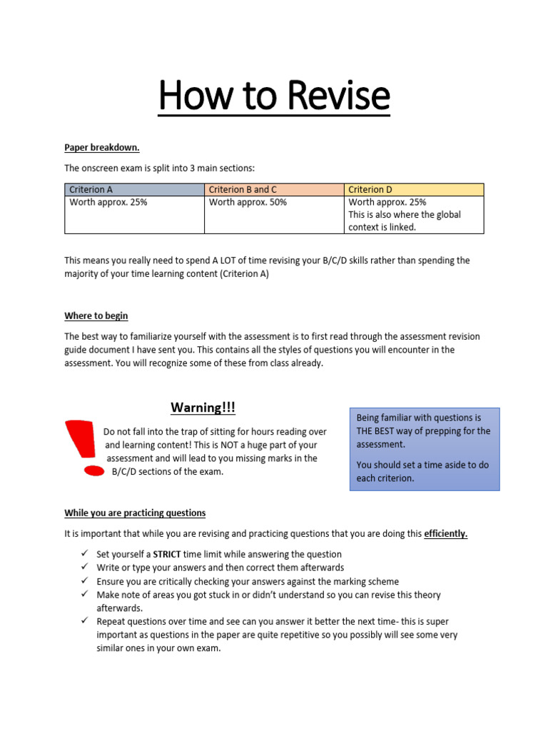 How - To - Revise (Classified) | PDF