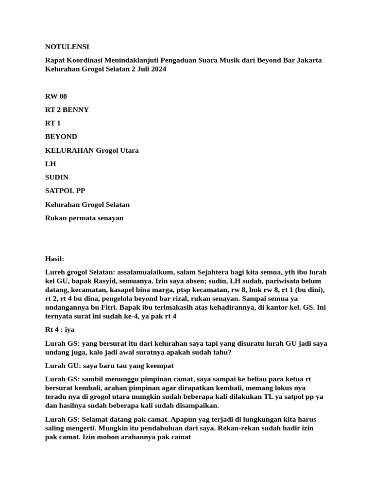 NOTULENSI 2 Juli 2024 | PDF