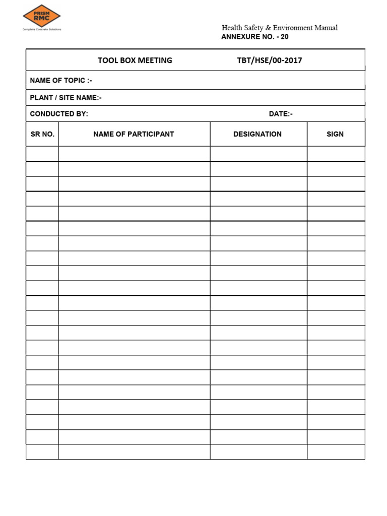 Tool Box Record Format | PDF
