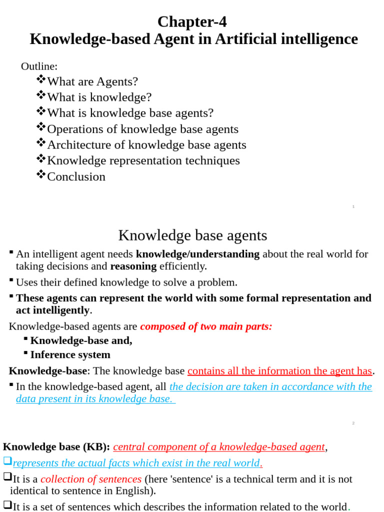 AI Knowledge-Based Agents Guide | PDF | Knowledge | Mathematics