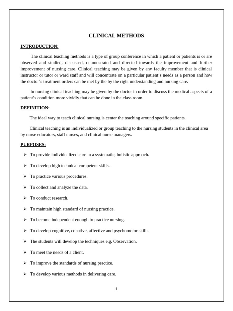 CLINICAL METHODS.... | PDF