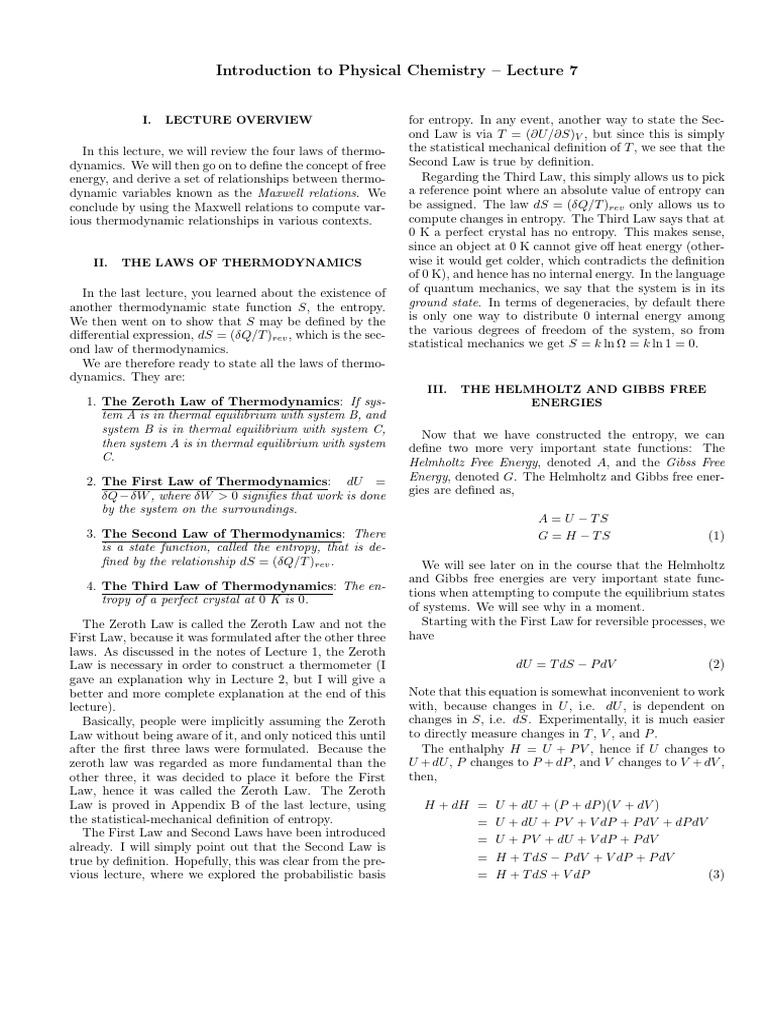 Introduction To Physical Chemistry Lecture 7 (Article) Author Wikimedia ...