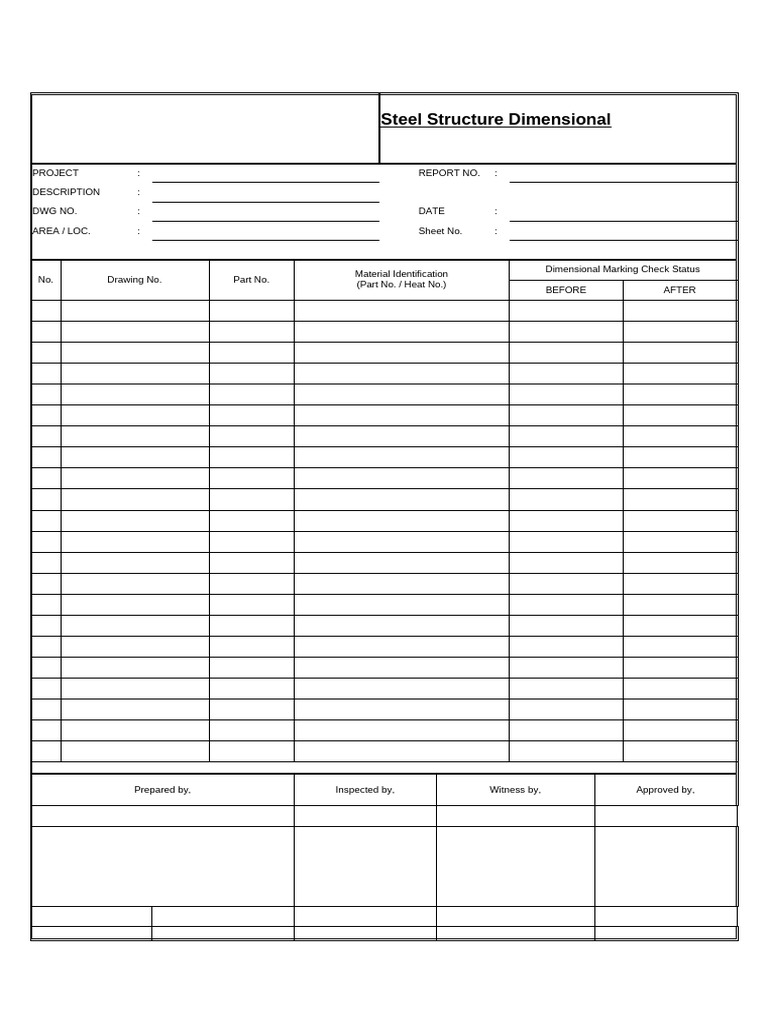 Steel Structure Dimensional | PDF