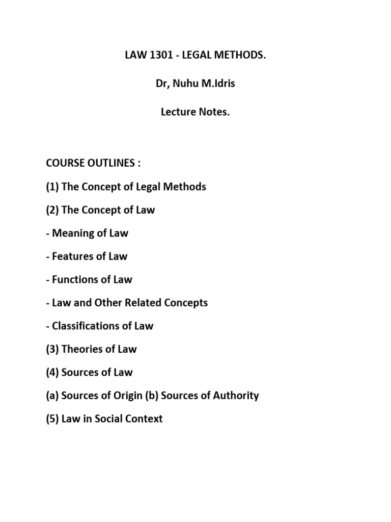Legal Methods and Theories Overview | PDF | Taxes | Crimes