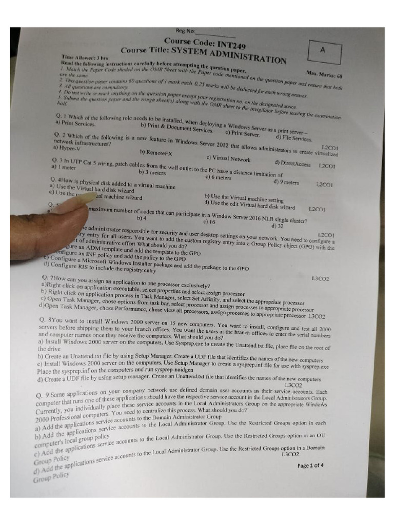 Int249 Ete Question Paper | PDF