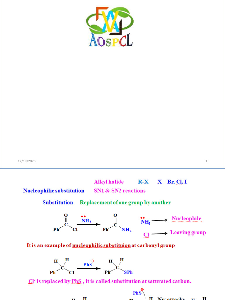 VKD - Tutorial-Alkyl Halide (SN1, SN2, E1 & E2) - CHB 101 - B (C) | PDF