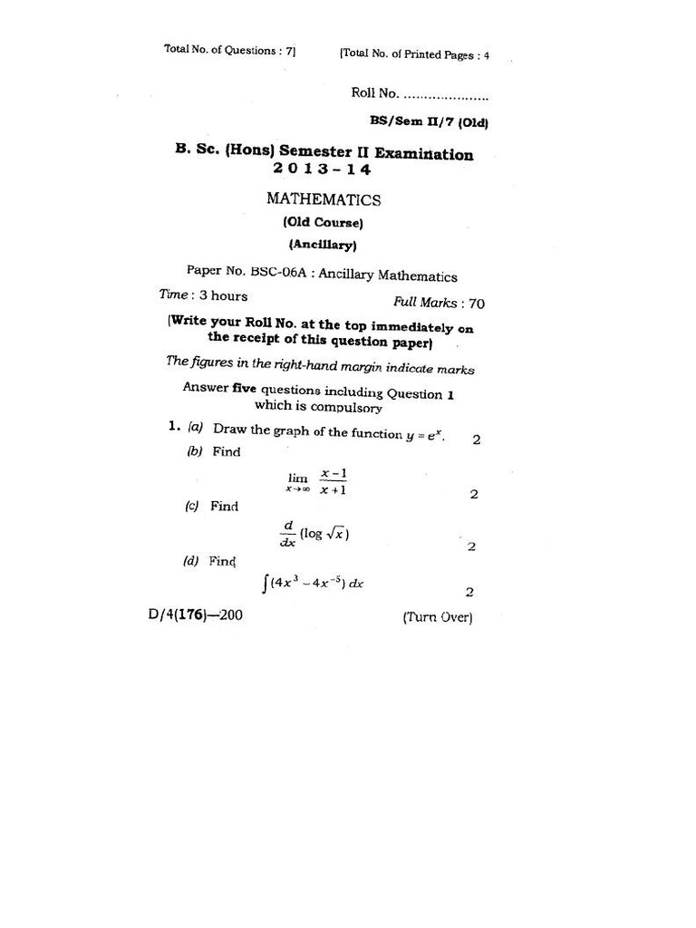 Ancillary Maths PYQs | PDF