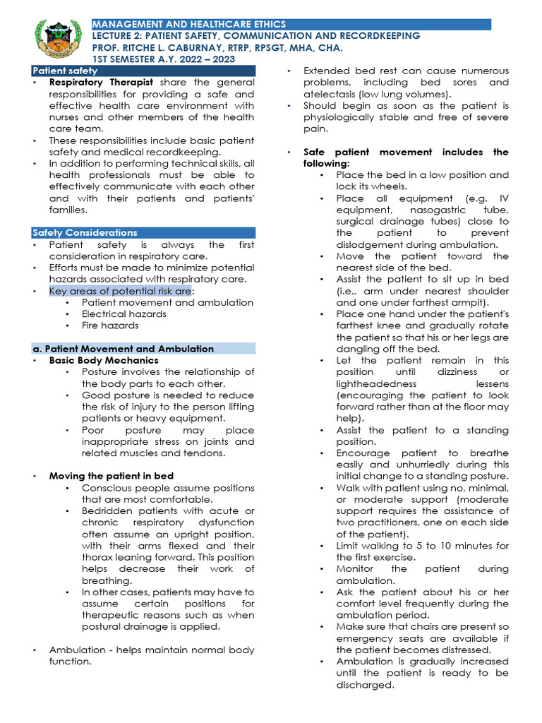 Lec2 - Patient Safety, Communication and Recordkeeping | PDF | Communication | Nonverbal ...