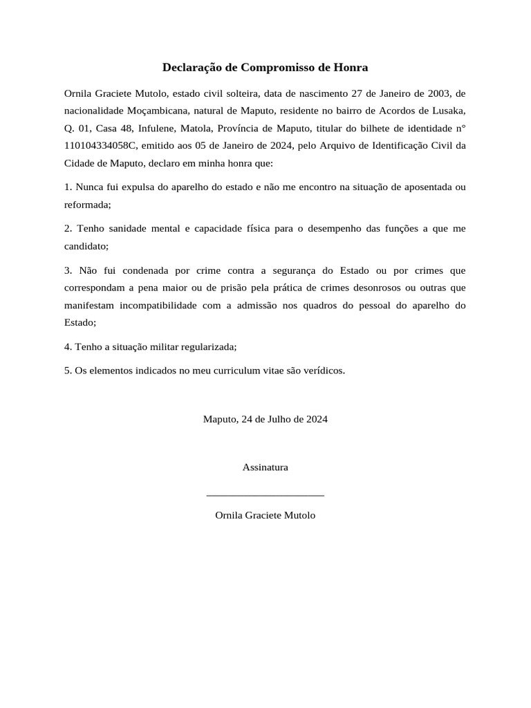 exemplo-de-Declaracao-de-Compromisso-de-Honra-1 | PDF