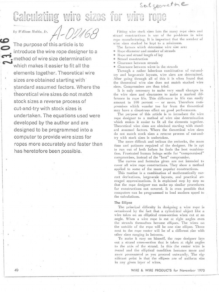 Rope Wire Calculation | PDF