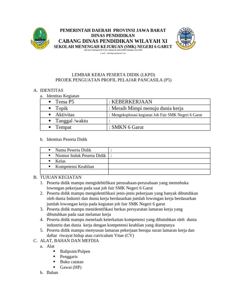 Contoh LKPD p5 | PDF