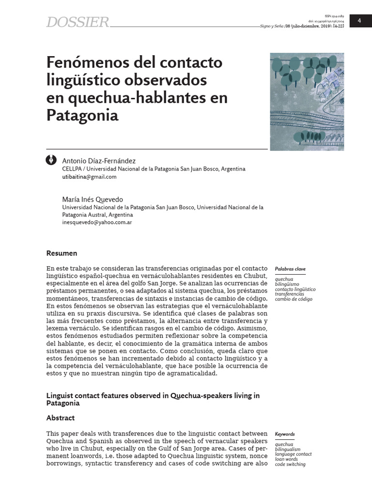 Díaz-Fernández-Inés 2019 Fenómenos Del Contacto Lingüístico Observados ...