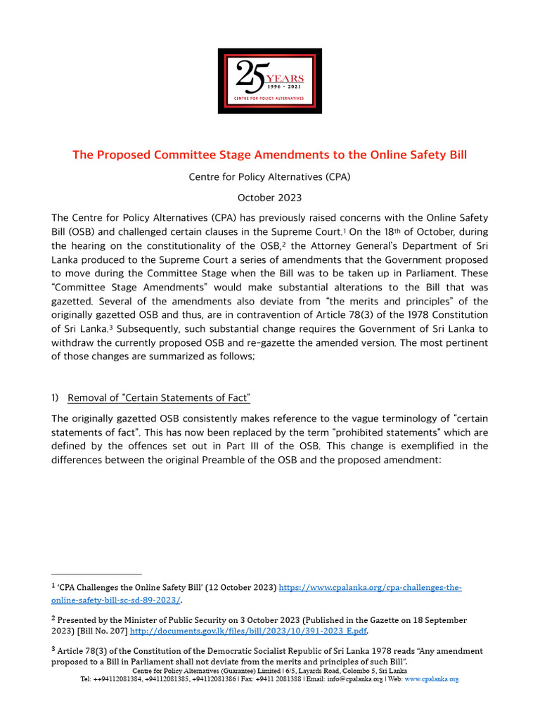 Online Safety Bill Proposals Letter | PDF