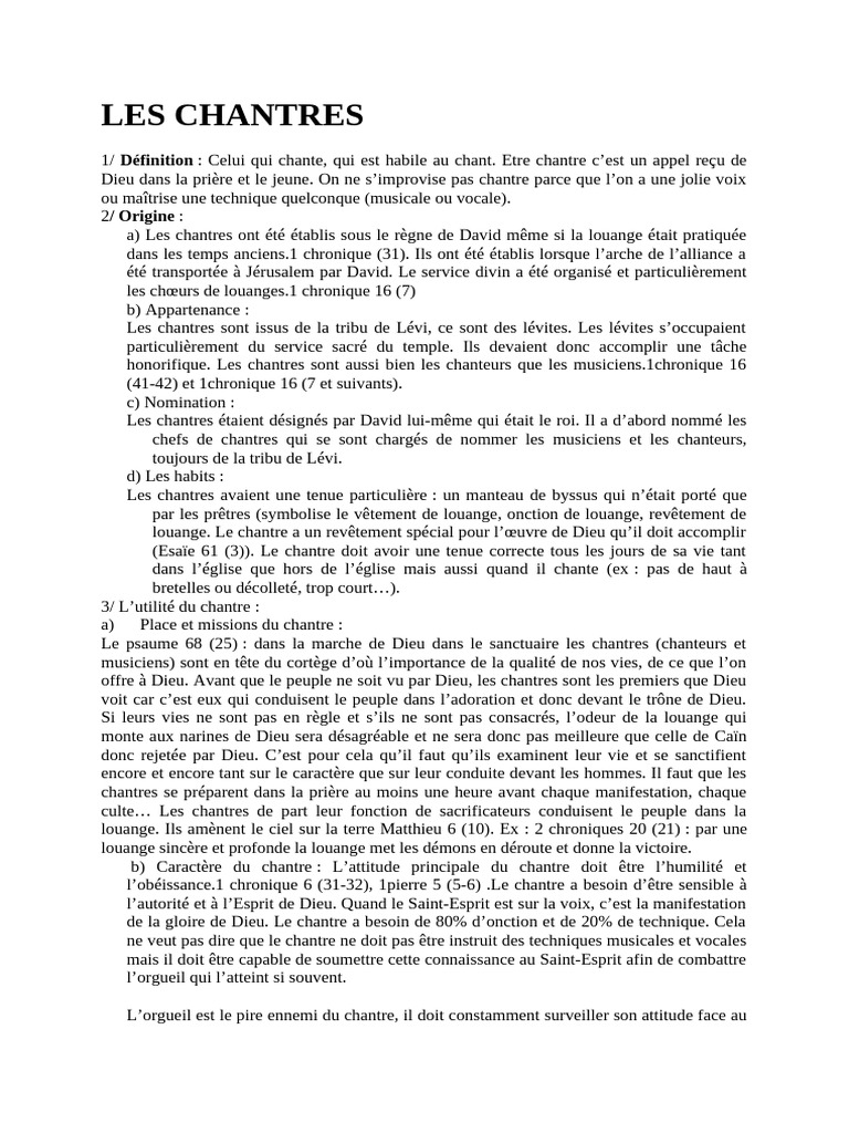 Les Chantres | PDF