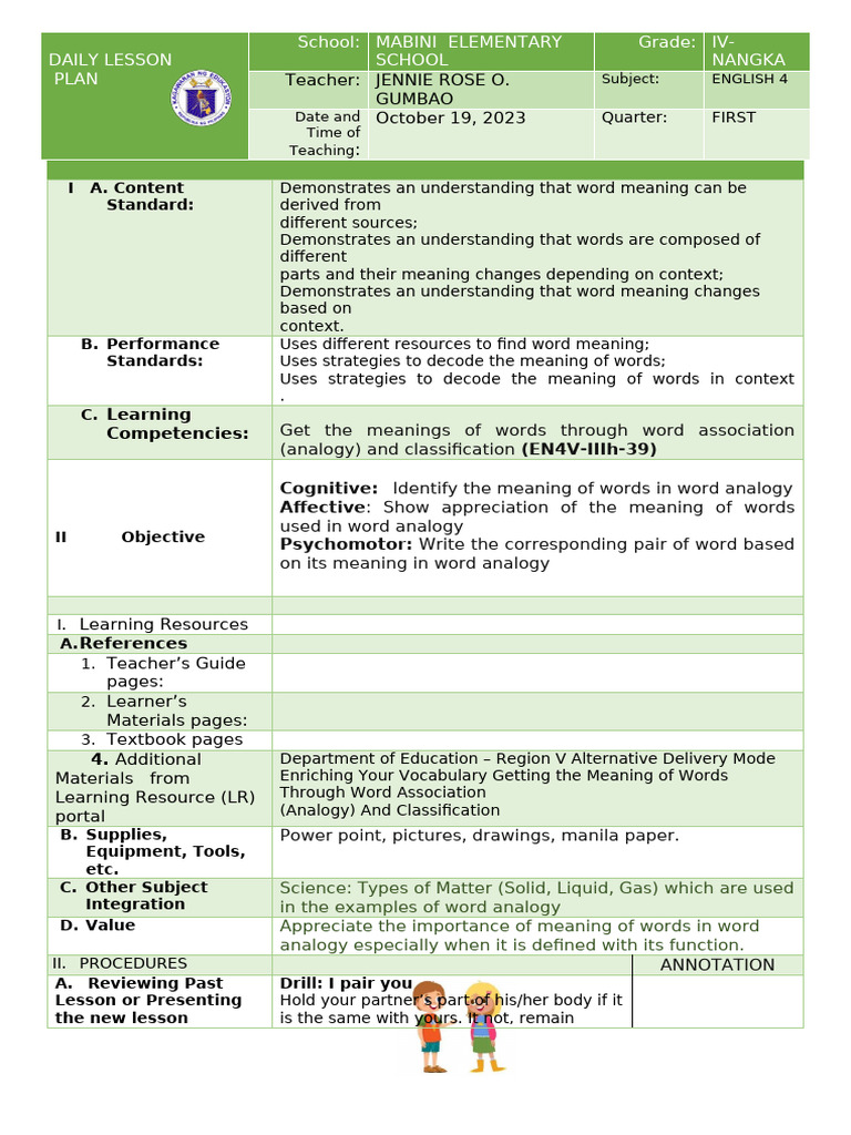English4 First Quarter | PDF