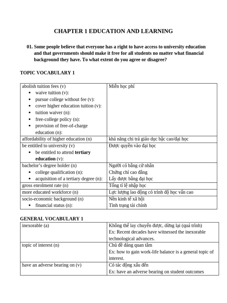 Chapter 1 Education and Learning | PDF