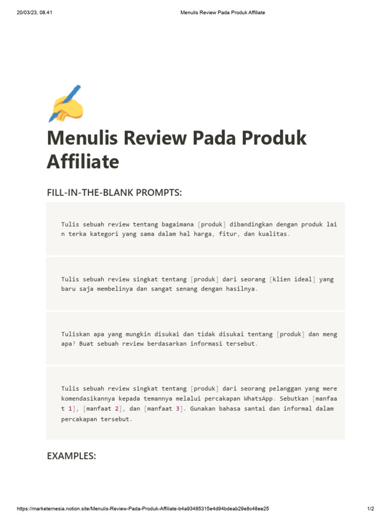 Menulis Review Pada Produk Affiliate | PDF