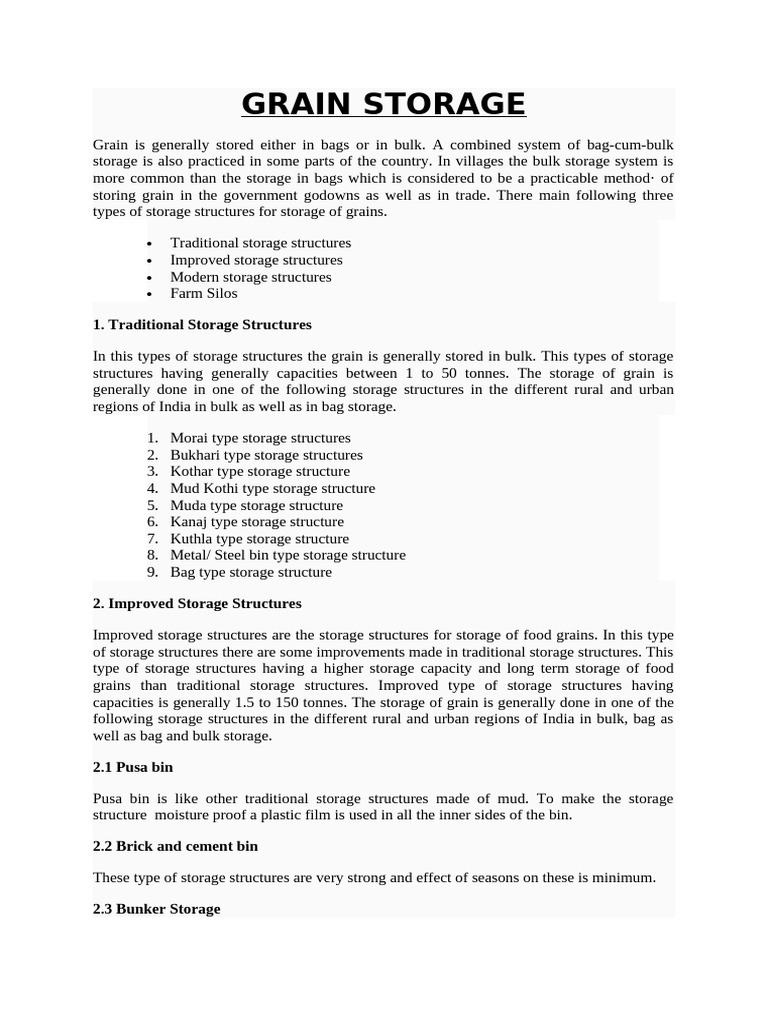 Grain Storage | PDF