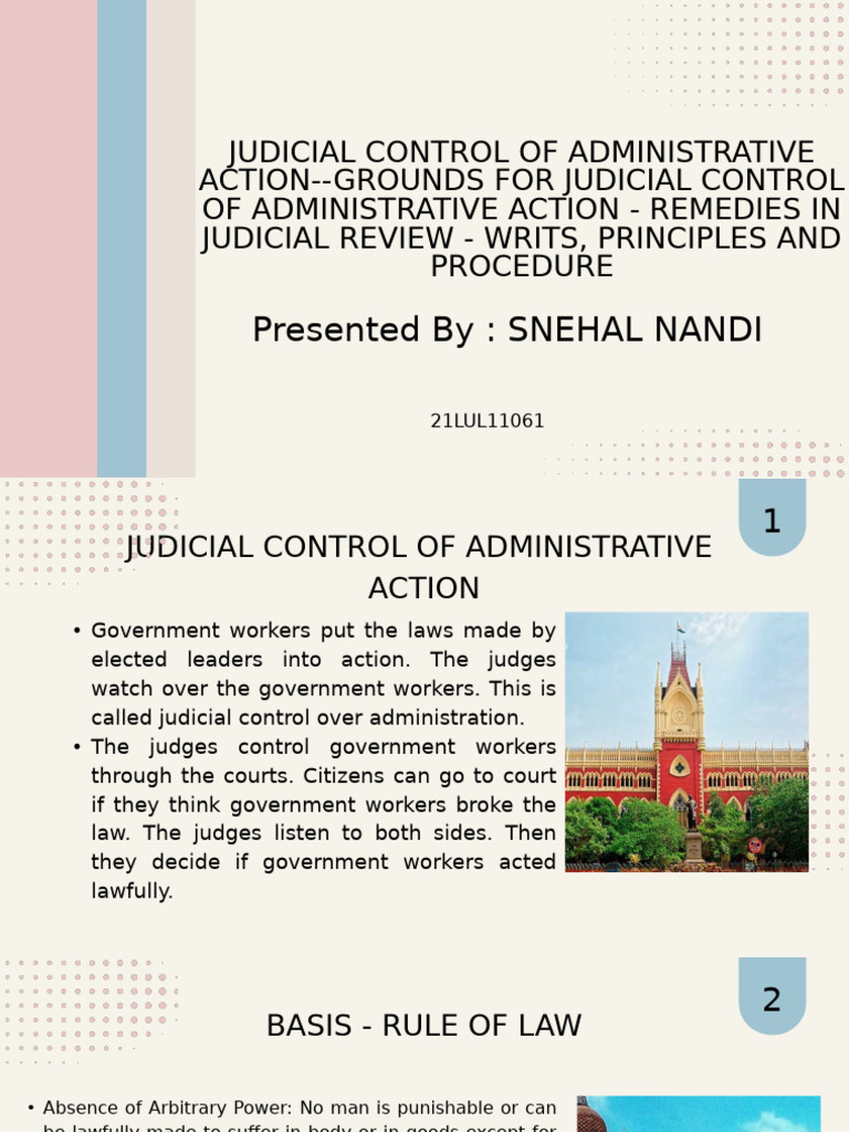 Judicial Control of Administrative Action - Grounds For Judicial ...