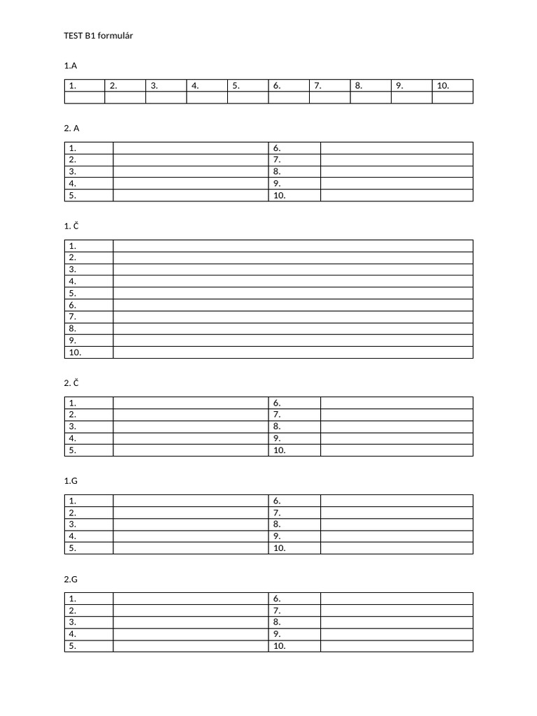 B1 Test Form Structure Guide | PDF
