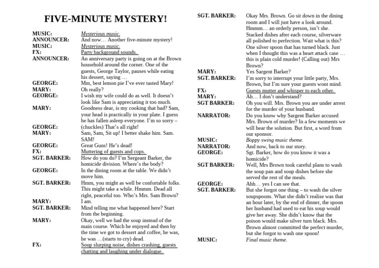 5 Minute Mystery | PDF