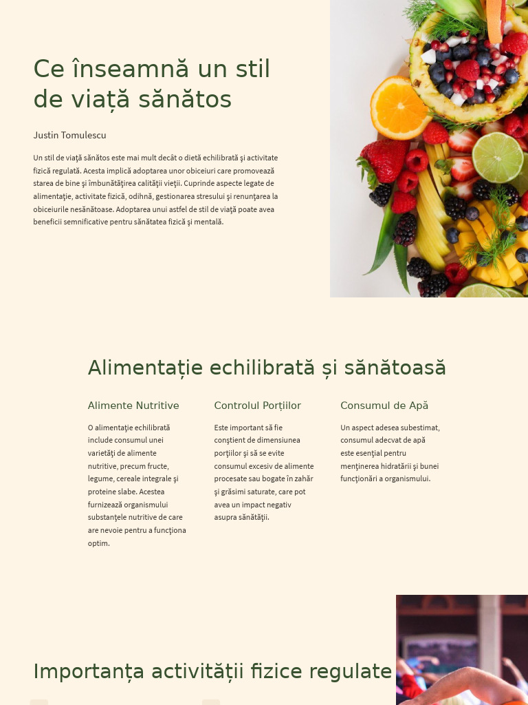 Ce Inseamna Un Stil de Viata Sanatos | PDF