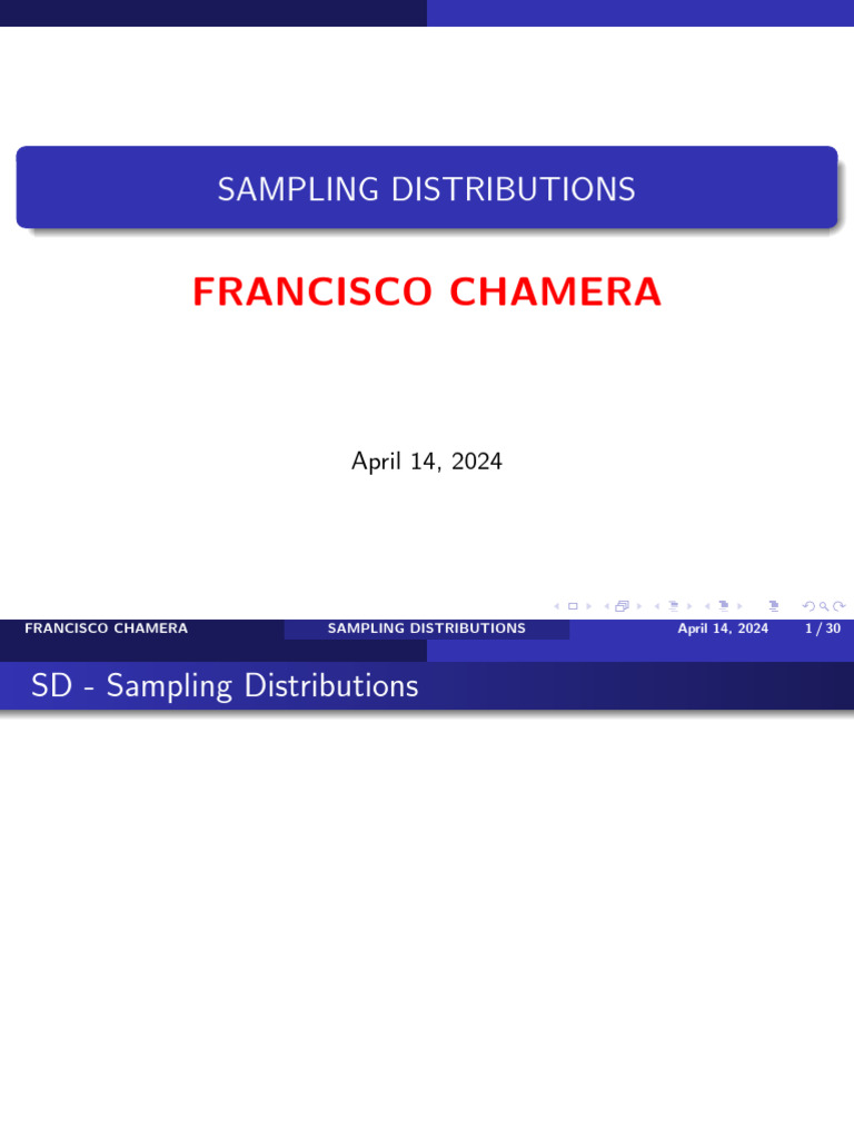 Presentation-Sampling Distributions | PDF | Standard Deviation | Probability Distribution