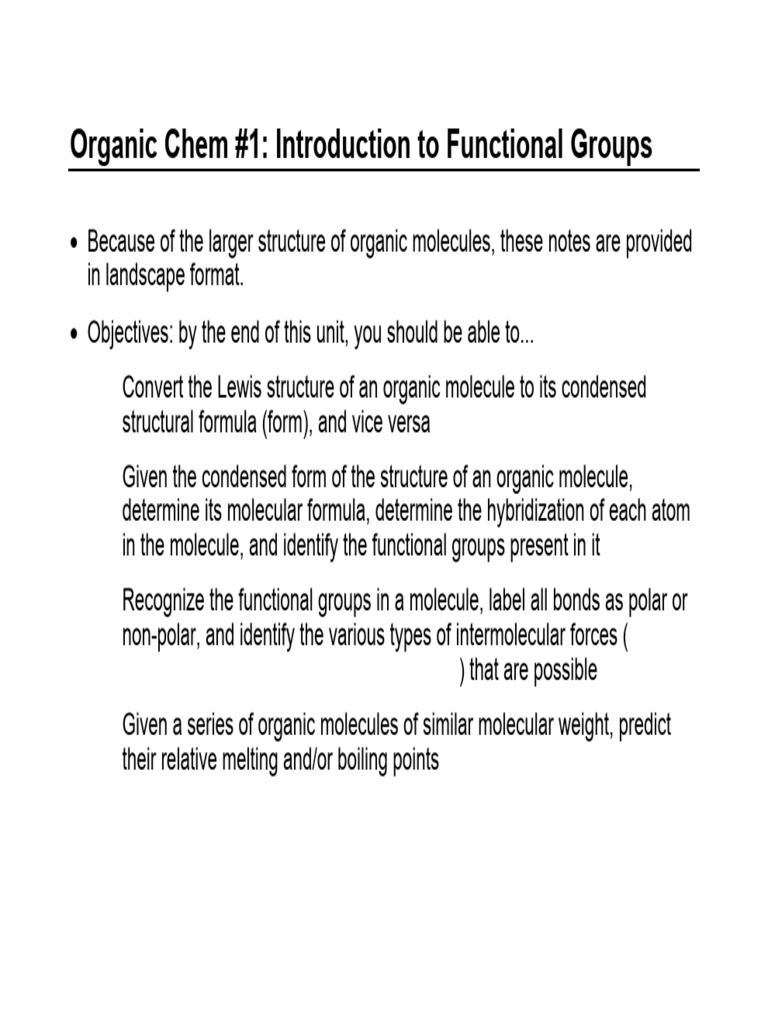 Organic Functional Groups (Structures) | PDF